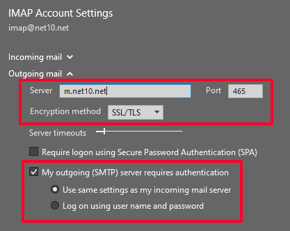 Outlook 2016, 2019 and Newer Settings Update - Net10 Internet Services